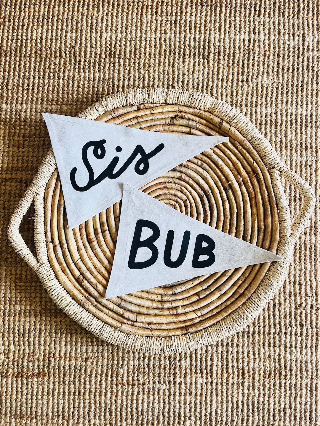 Sis and Bub Pennant, Nursery Wall Decor, Nursery Wall Hanging, Coastal ...