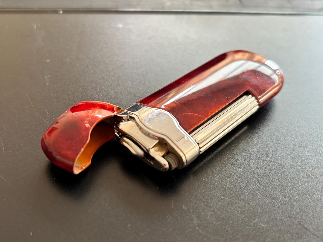 Vintage Ronson Pocket Lighter Brown Marble Effect Finish - Etsy