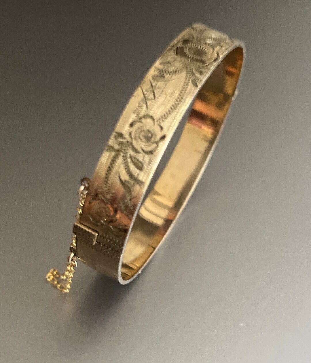 9ct Rolled Gold 50 Microns Vintage Hinged Bangle - Etsy