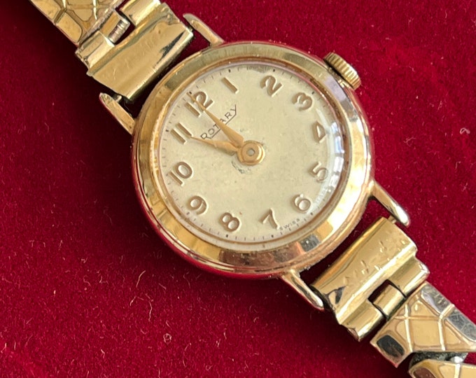 9ct Solid Gold Rotary Vintage Watch - Etsy