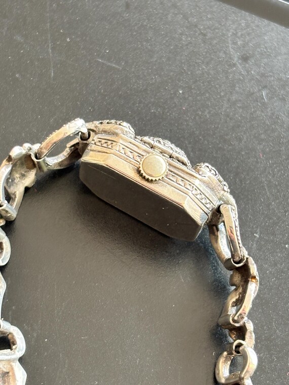 925 Solid Sterling Silver Antique Marcasite Watch Win… - Gem