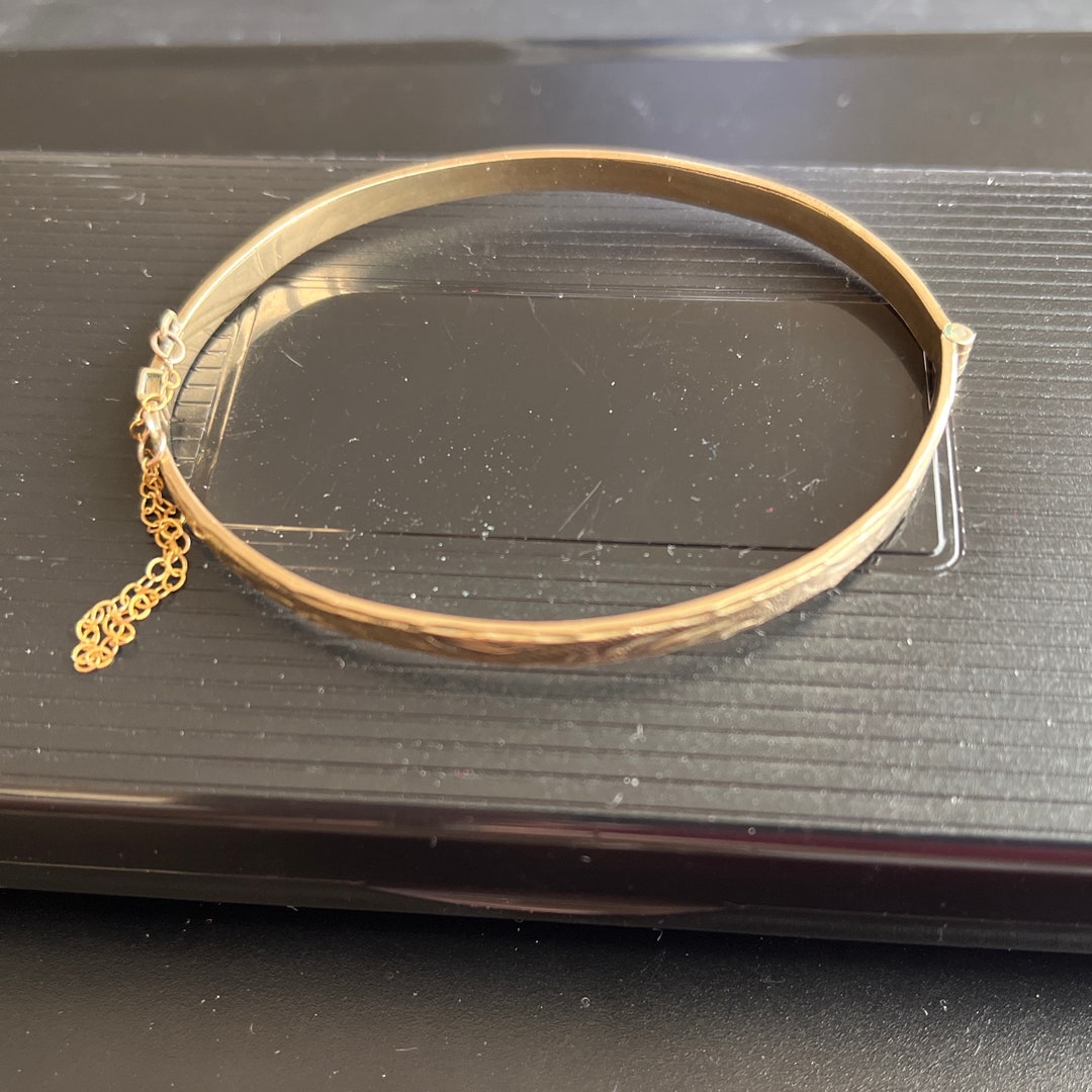 9ct Rolled Gold Bangle 50 Microns Vintage Bracelet - Etsy