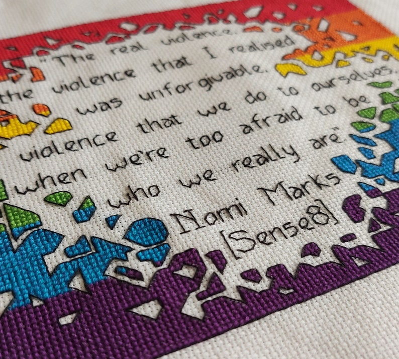 Sense8 Quote - PDF Cross Stitch Pattern - Nomi Marks - Real Violence - Etsy
