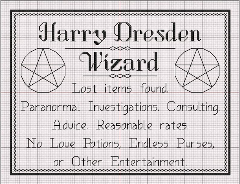 Harry Dresden - Wizard - PDF Cross Stitch Pattern - Etsy
