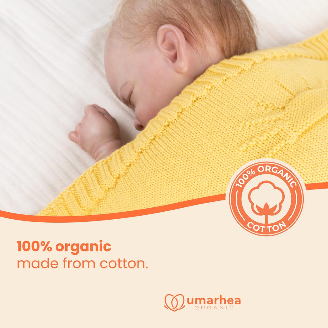 Knit Baby Blanket for Newborn Gift, Organic Cotton, Patterned Baby ...