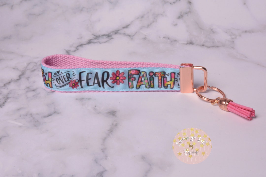 Faith Over Fear Keychain / Key Fob / Wristlet - Etsy