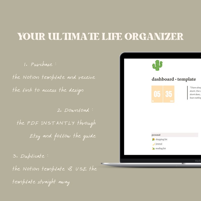 Notion Template Desert Edition - Notion Template Life Planner | Notion ...