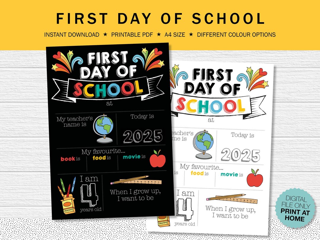 First Day of School Printable, Starting Kindy Printable, First Day of ...
