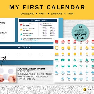 Printable Calendar for Kids, Daily Routine Chart, Childrens First ...