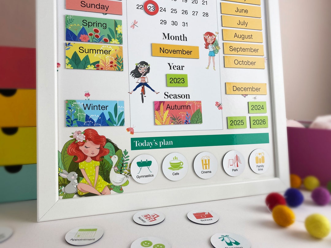 Calendar for Kids, Magnetic Calendar, All About Today Board, Daily ...