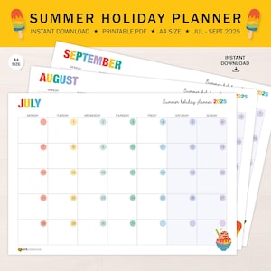 Kids Summer Planner 2025, Summer Holiday Planner Printable, School ...