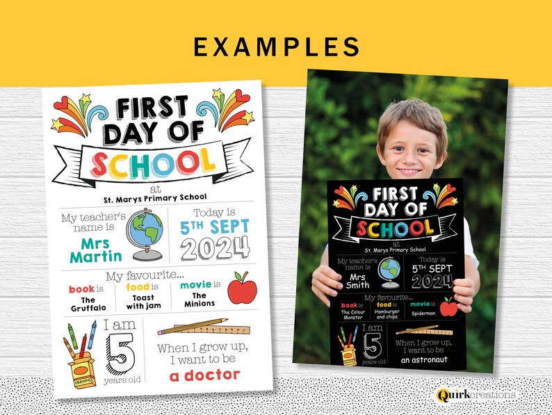 First Day of School Printable, Starting Kindy Printable, First Day of ...