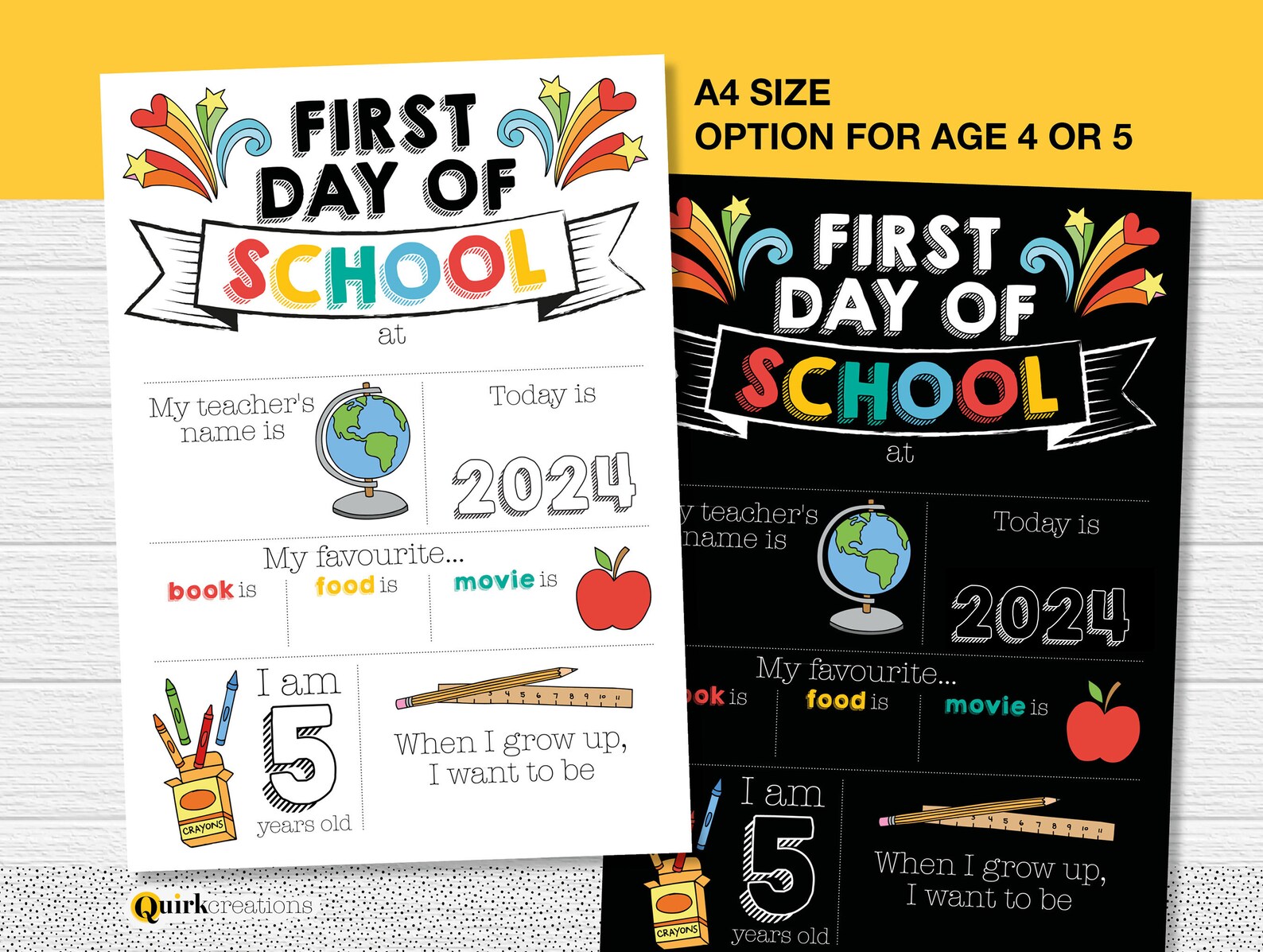 First Day of School Printable, Starting Kindy Printable, First Day of ...