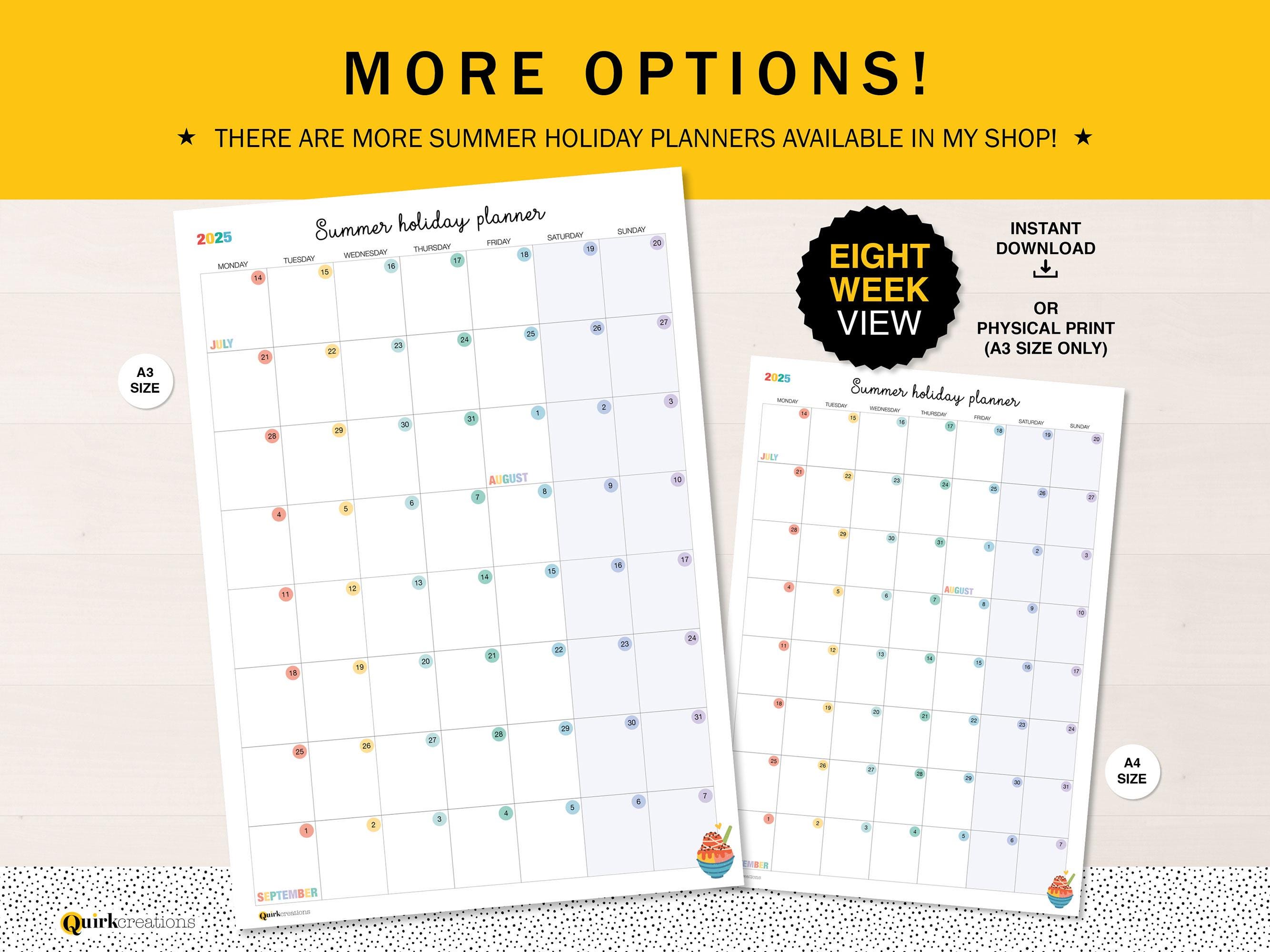 Kids Summer Planner 2025, Summer Holiday Planner Printable, School ...