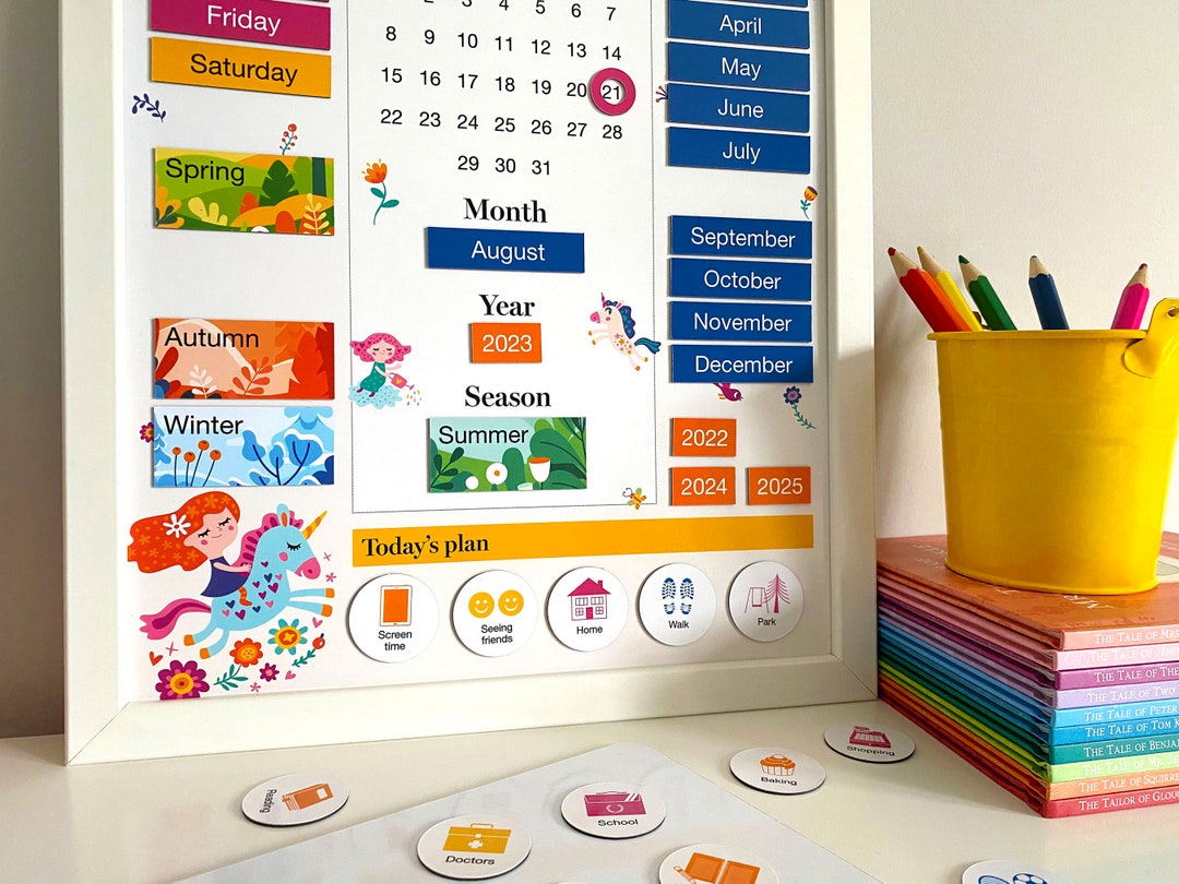 Calendar for Kids Magnetic Calendar for Kids All About Today - Etsy