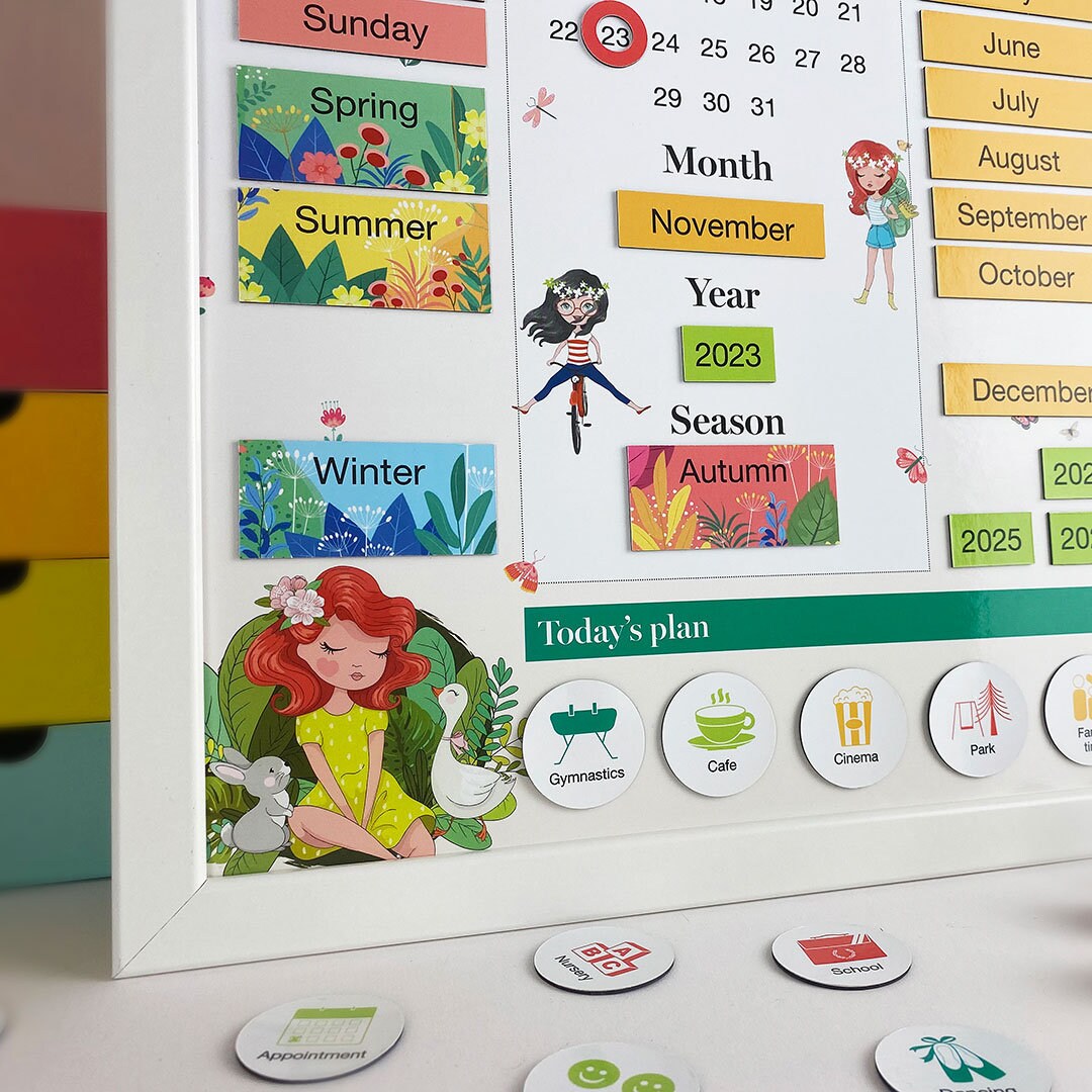 Learning Calendar Magnetic Calendar for Kids Childrens - Etsy