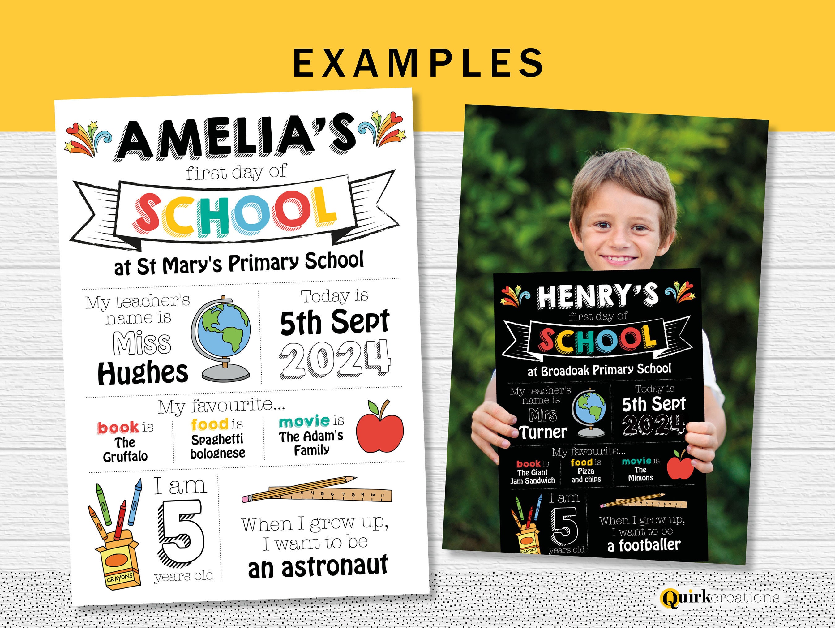 First Day of School Personalised Print, Starting Kindy Printable, First ...