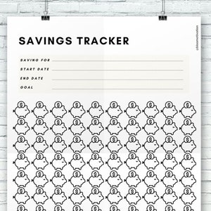 Savings Tracker Printable Money Saving Challenge Finance Tracker