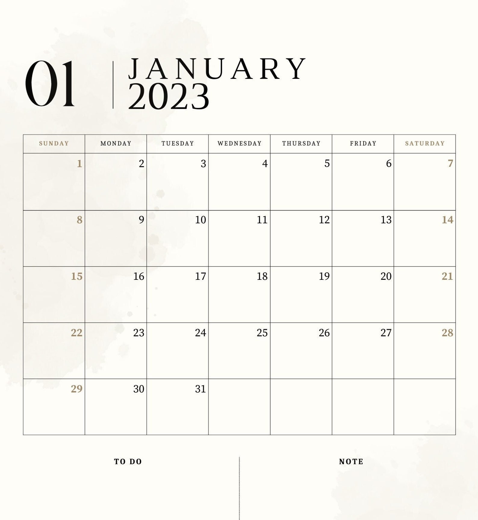 2023 Calendar Printable, Digital Monthly Planner, Minimalist Calendar ...