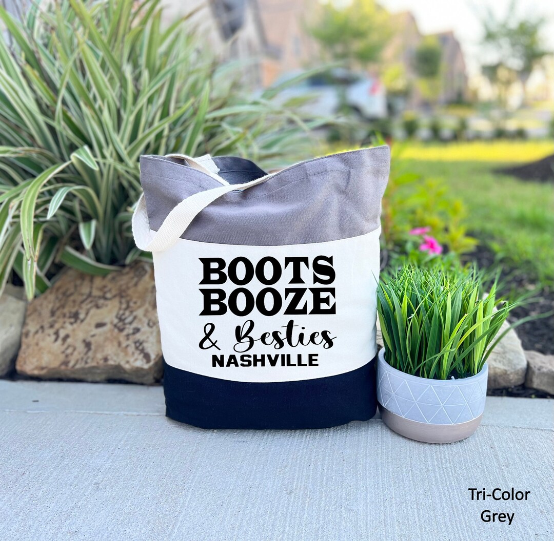 Boots Booze Tote Bags Nashville Tote Bag Vacation Tote Bag - Etsy