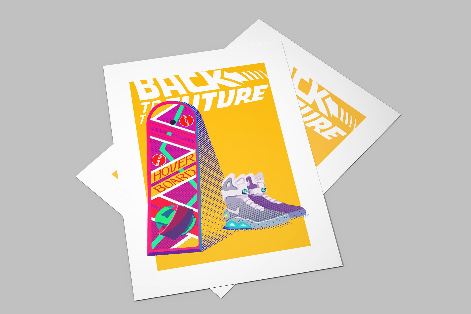 Back to the Future Poster / Poster Marty's Hoverboard and Nike MAG Wall ...
