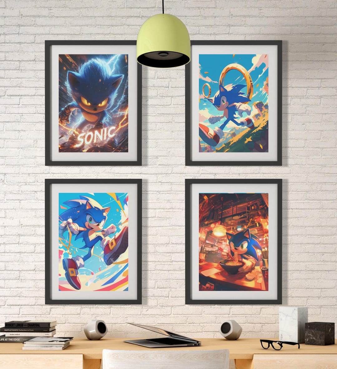 Sonic 4 Posters on the Famous Video Game Hero Sonic Ramen Knuckles - Etsy