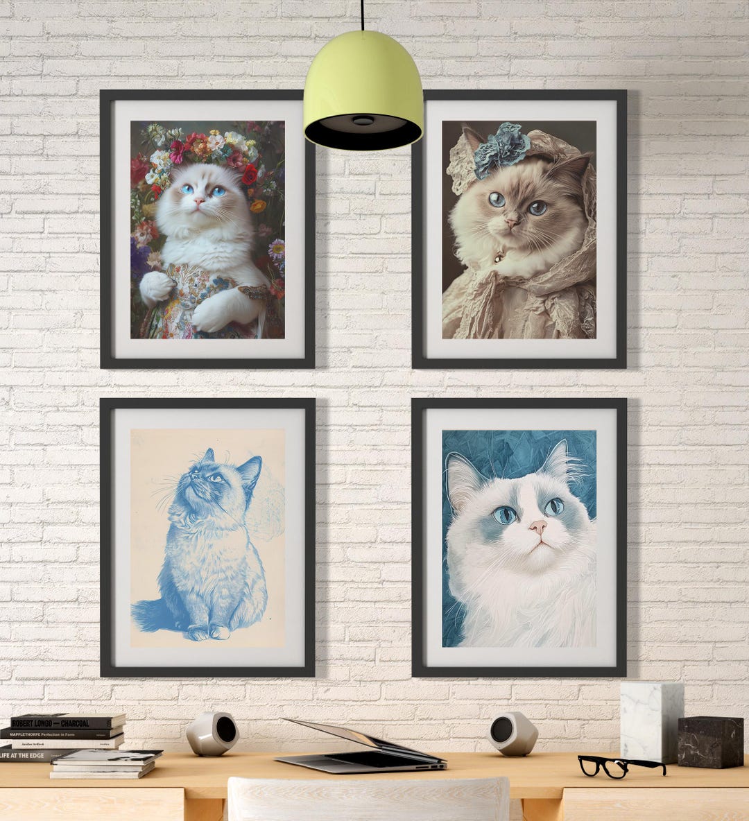 Ragdoll Cat Breed Poster Set, Cat Wall Art, Ragdoll Poster, Rococo ...
