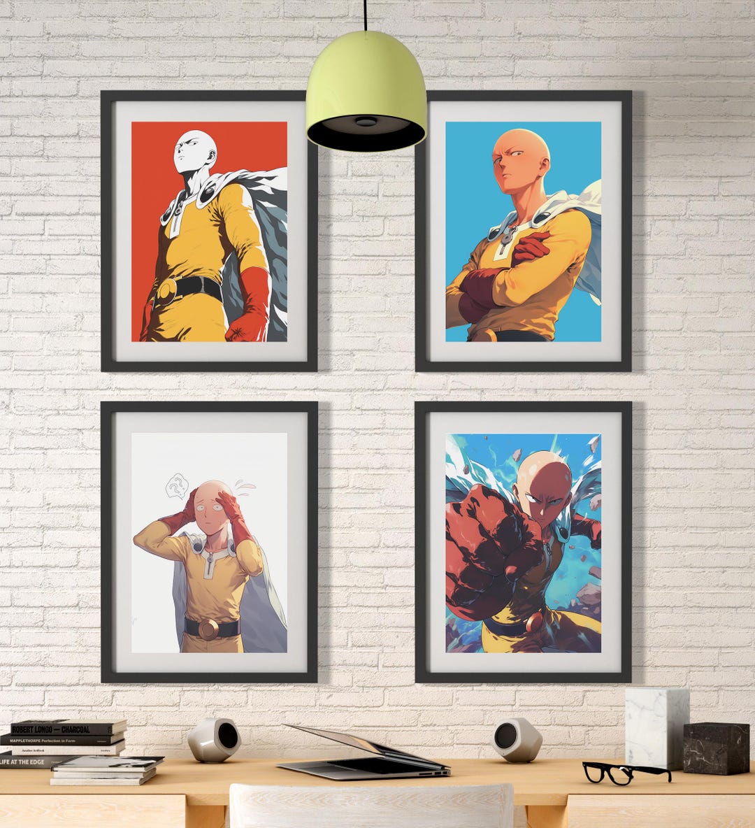 Saitama 4 Posters on the Famous Invincible Hero of One Punch Man by the ...