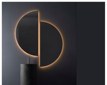 Led Half Moon Mirror - Etsy