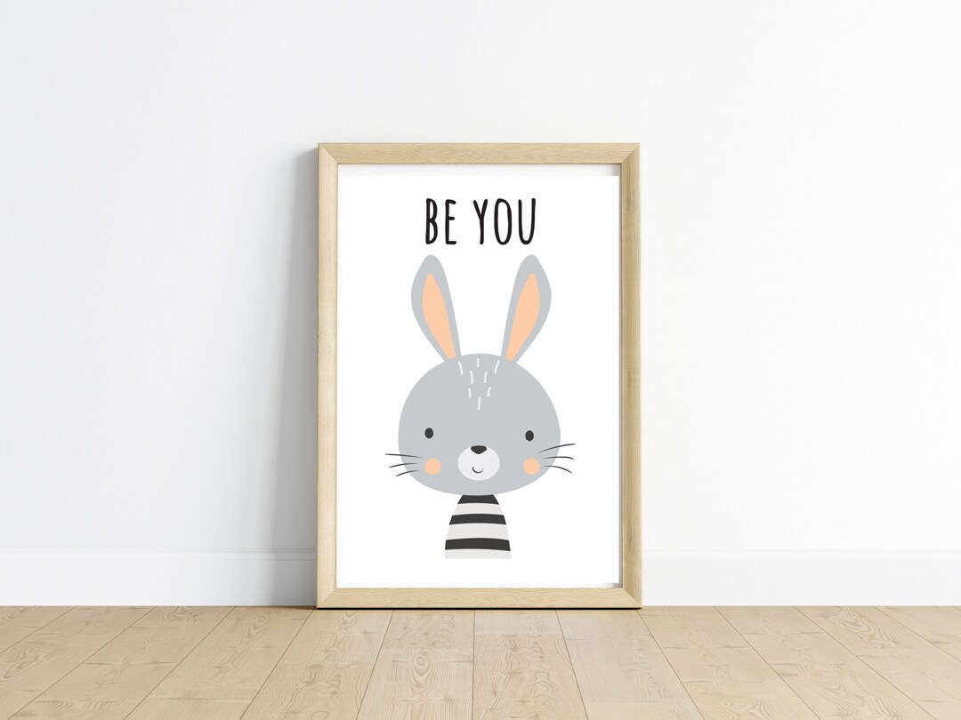 Bunny Rabbit Inspirational Animals Art Children/baby/kid Room or ...