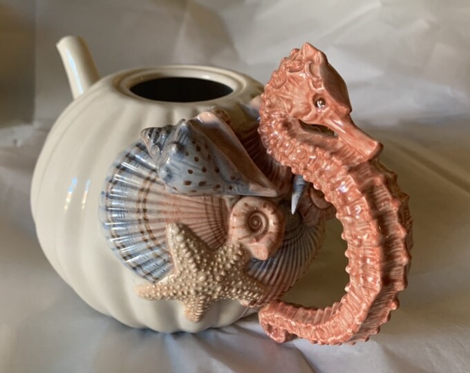 1991 Fitz & Floyd Seahorse Beach Sea Shells Teapot W/out Lid - Etsy