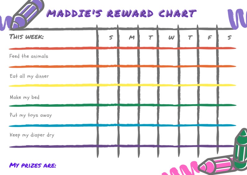 Reward Chart for Toddlers - Etsy