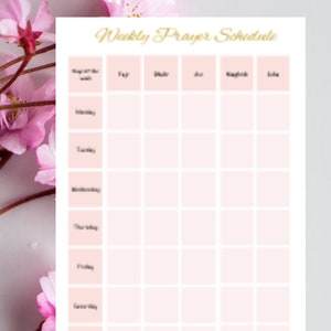 Prayer Checklist Weekly Prayer Schedule Islamic Prayer - Etsy