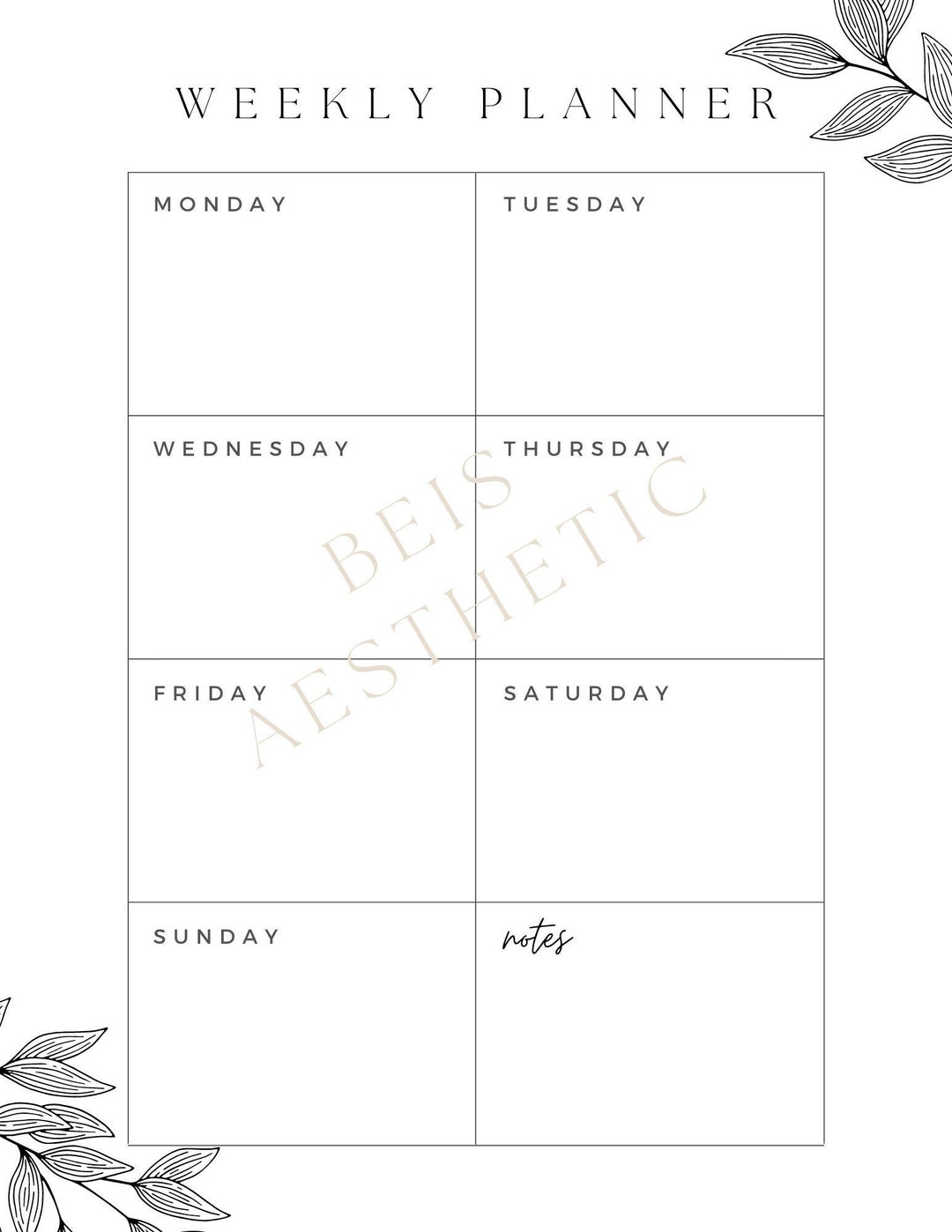 Weekly Planner Printable, Weekly Planner, Printable Planner, Digital ...