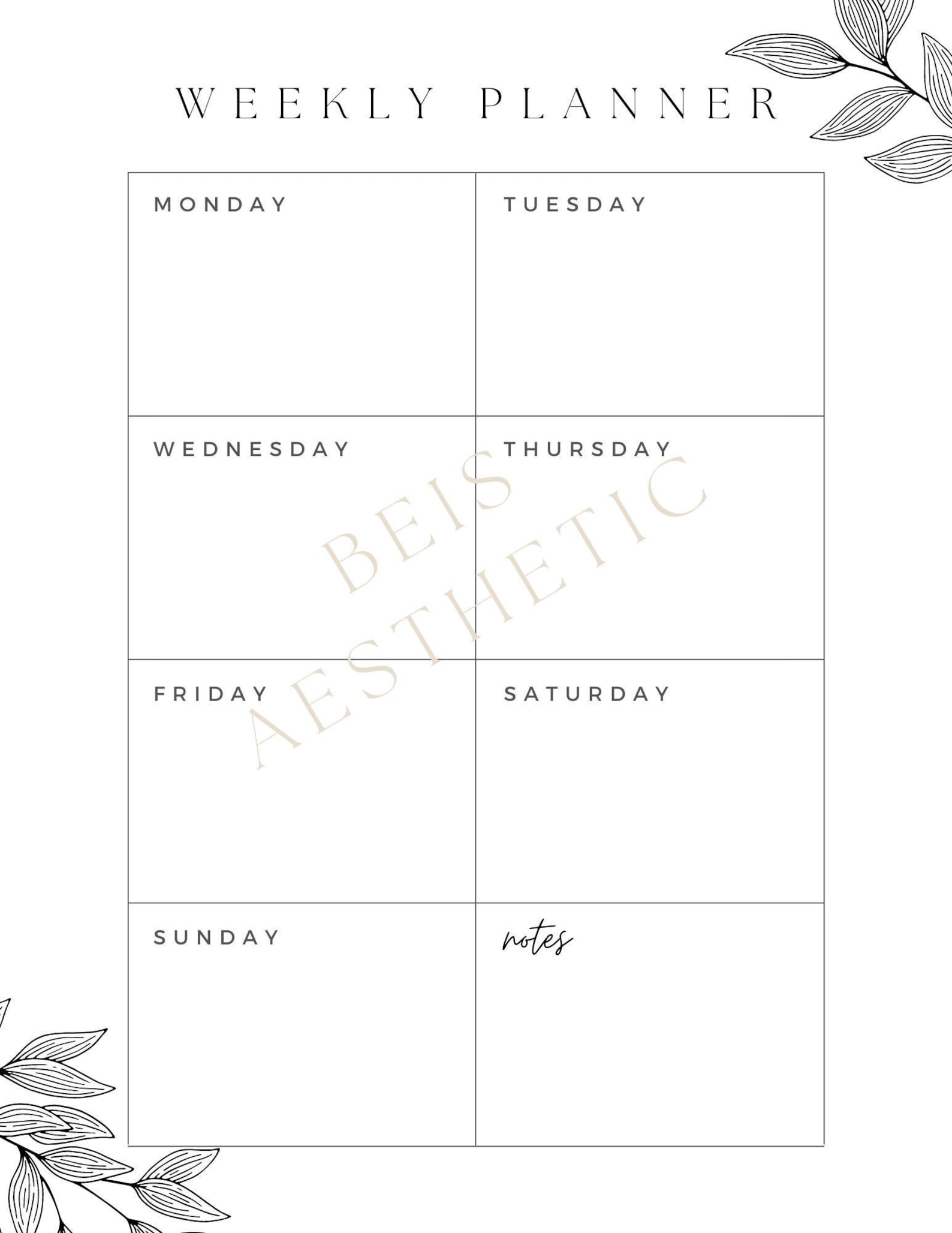 Weekly Planner Printable, Weekly Planner, Printable Planner, Digital ...