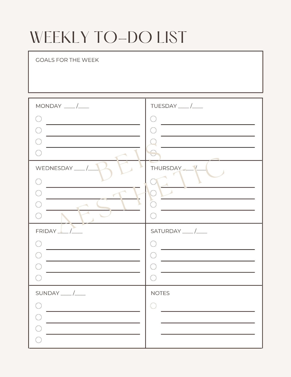 Weekly to Do List, Printable to Do List, Digital to Do List, Digital ...