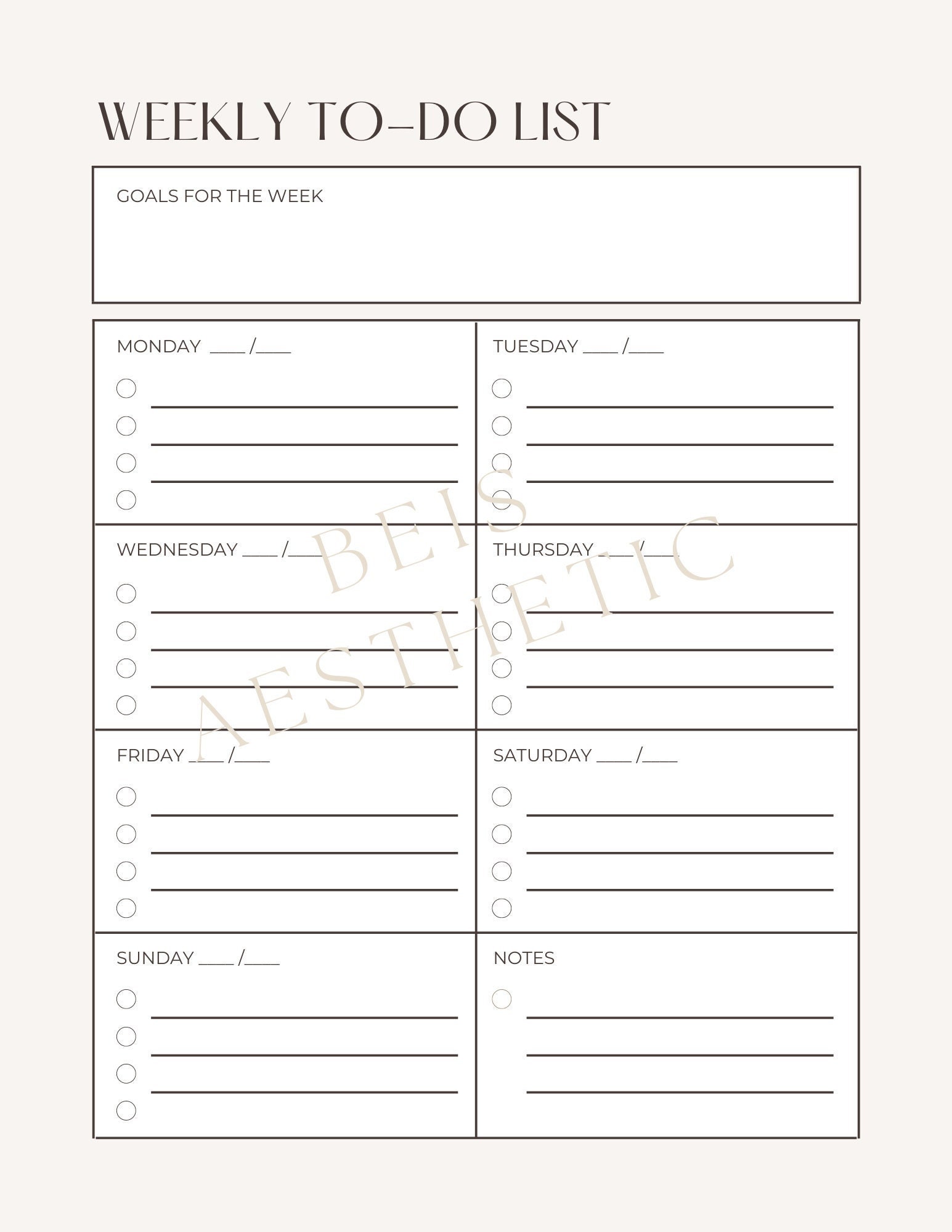 Weekly to Do List, Printable to Do List, Digital to Do List, Digital ...