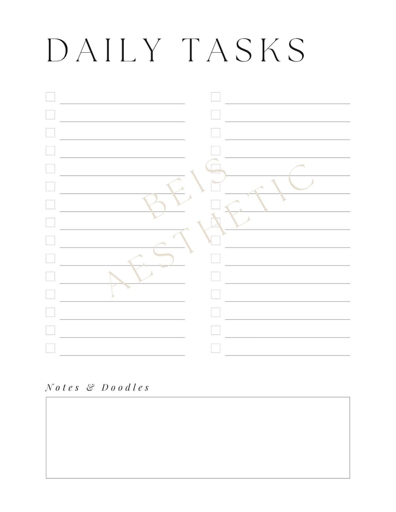 Daily to Do List Printable, Printable Task List, to Do List Download ...