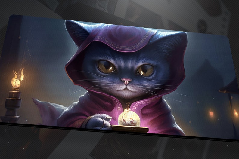 Commander Cat Deck Master Custom Playmat Magic Zone Cute Deck Cat Playmat Tabletop Card Game Mat ...