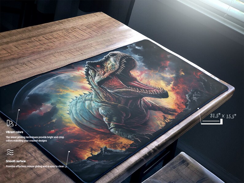 T-rex Dinosaur Deskmat Indominus Rex MTG T-rex Customized Desk Mat or ...