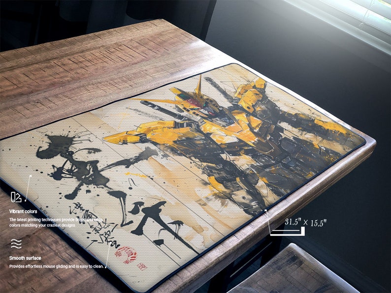 Gundam Style Mech Desk Mat Japanese Anime Gundam Warrior RPG Metal ...