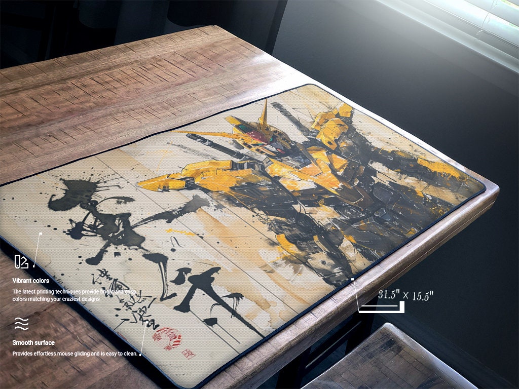 Gundam Style Mech Desk Mat Japanese Anime Gundam Warrior RPG Metal ...