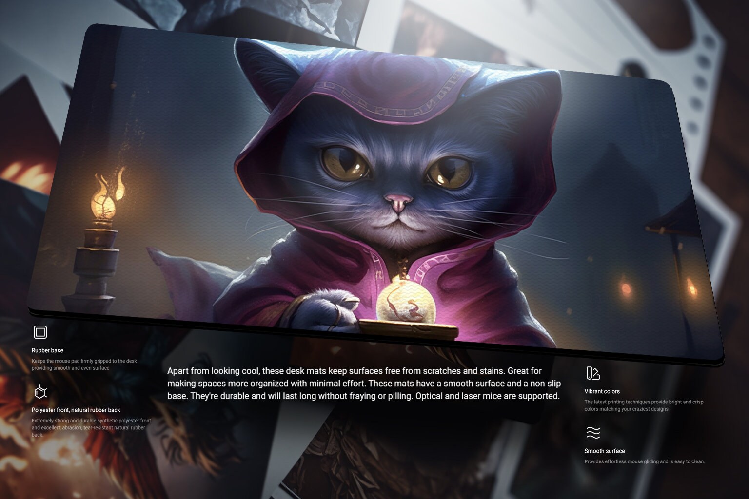 Commander Cat Deck Master Custom Playmat Magic Zone Cute Deck Cat ...