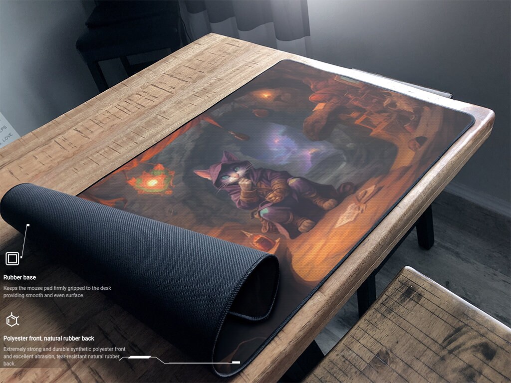Dungeons or Magic Playmat: Wizard Cat Lair Premium Playmat/Magic Zone ...