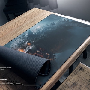Werewolf Desk Mat Werewolf Gaming Playmat MTG Wolf Playmat Gamer ...