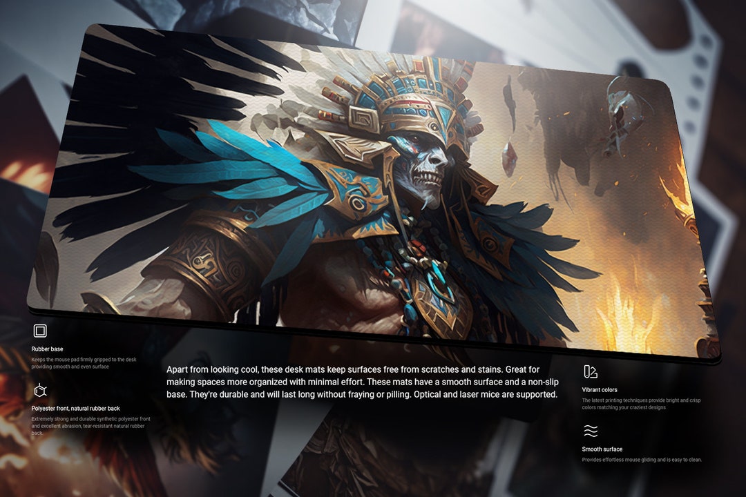 Magic Zone Card Playmat: Aztec Death Goblin King/premium Playmat/magic ...