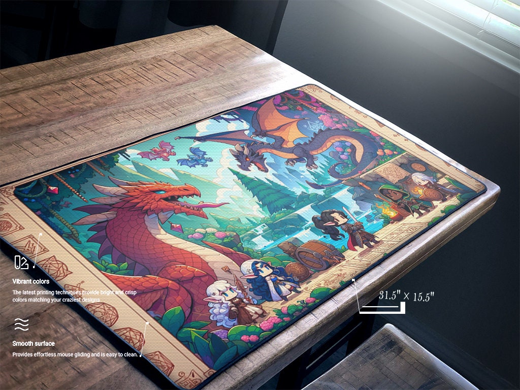 D&D Map Tabletop Gaming Playmat Dnd Custom Characters MTG Playmat ...