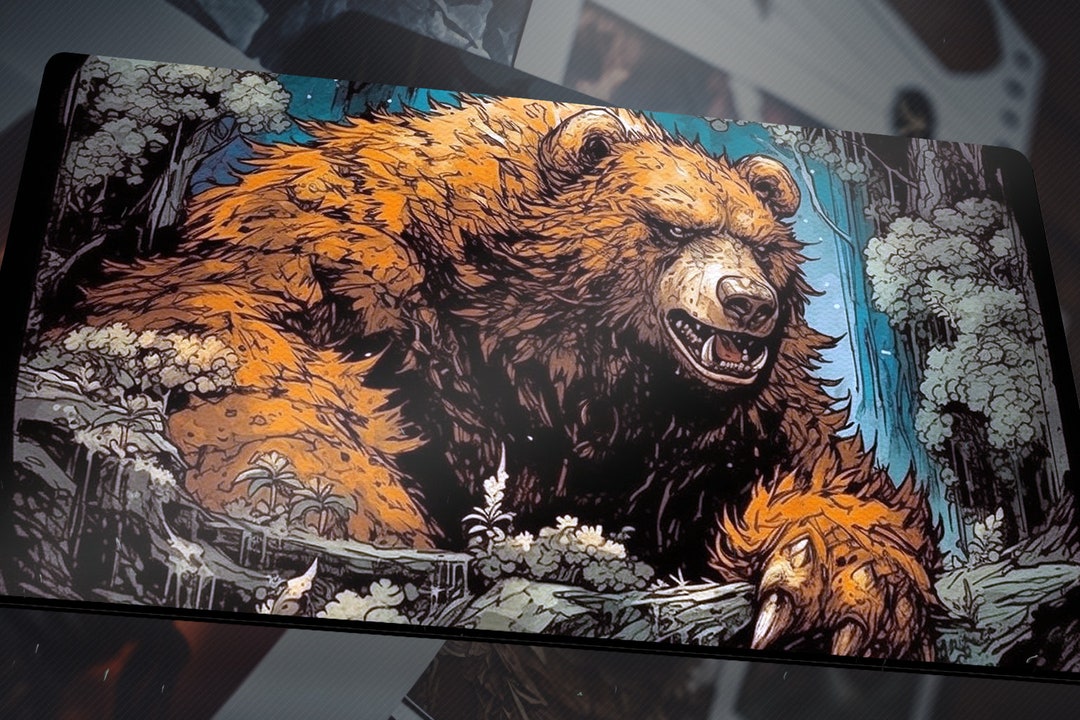 Golden Bear Roaring Earth/creature Grizzly Bear Playmat/summon Bear ...