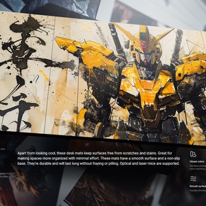 Gundam Style Mech Desk Mat Japanese Anime Gundam Warrior RPG Metal ...