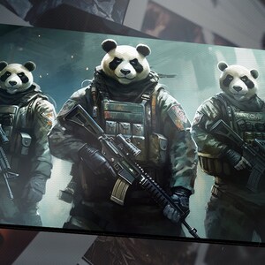 Tactical Panda Special Forces Gaming Mat Special Ops Panda Desk Mat ...